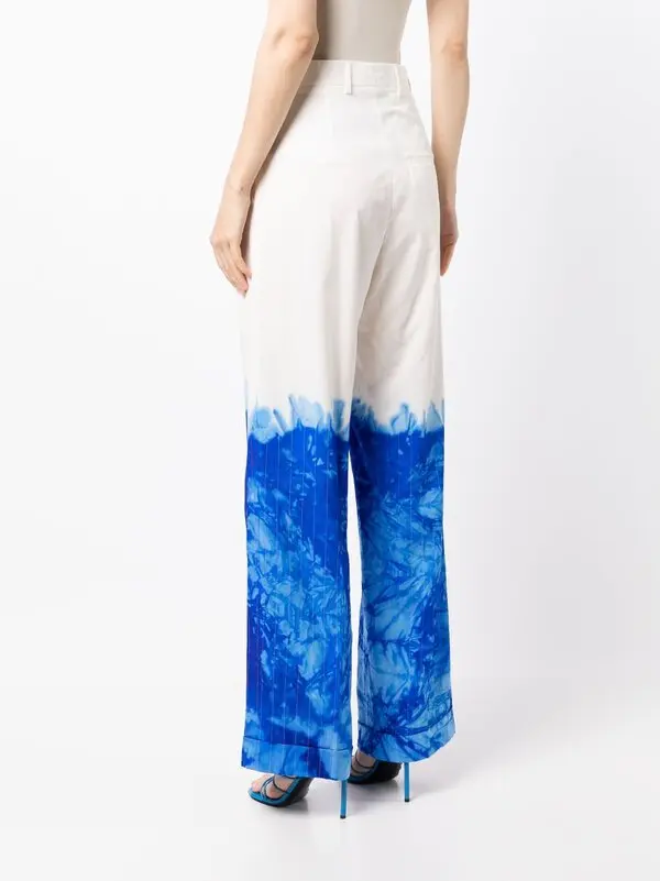 STAIN SHADE Tie-dye Wool Suit Trousers