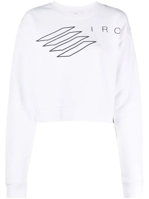 IRO PARIS Romel Logo-print Cropped Sweatshirt - White