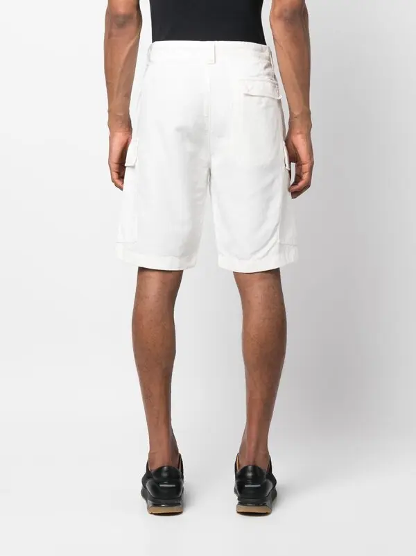 C.P. COMPANY Logo-plaque Cargo Shorts - White