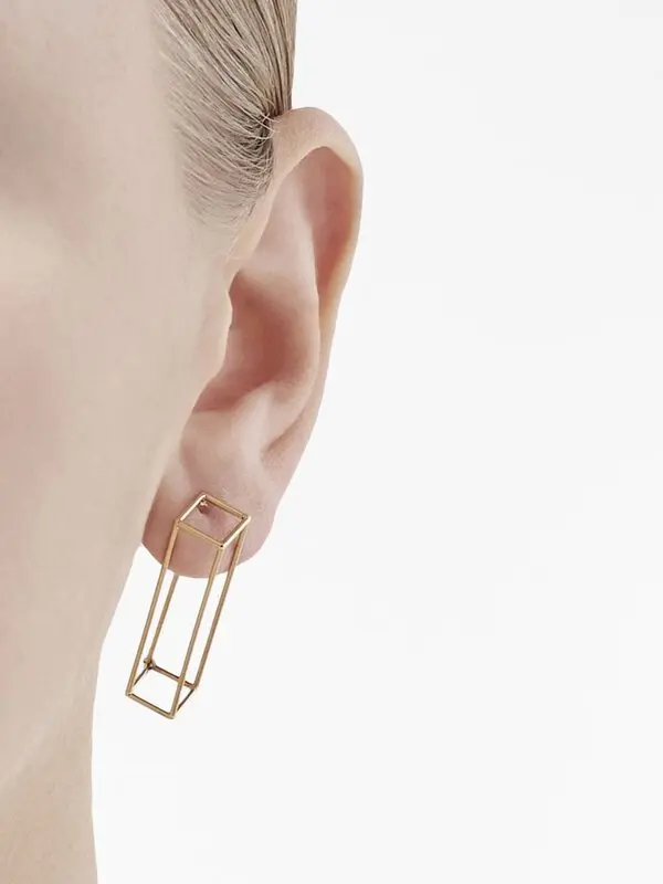 Shihara 18kt Yellow Rectangle Earring