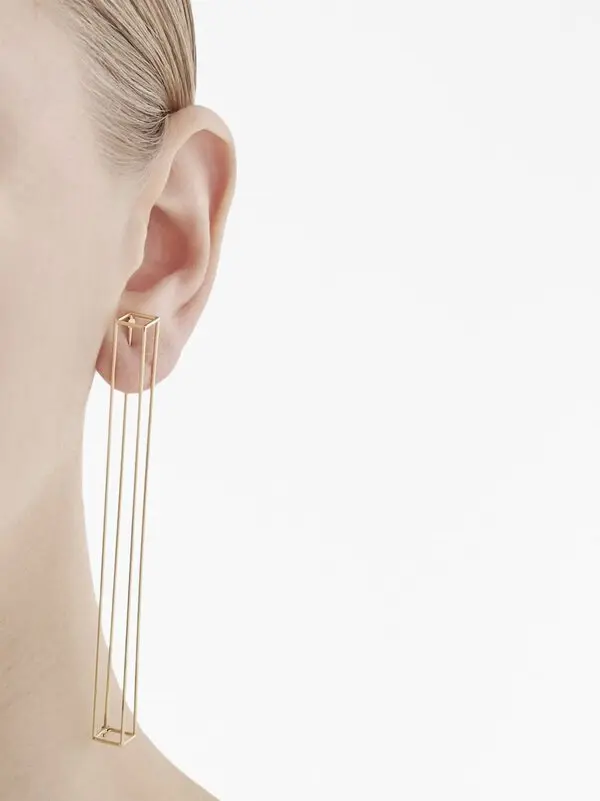 Shihara 18kt Yellow Rectangle Pierce 90 Earring