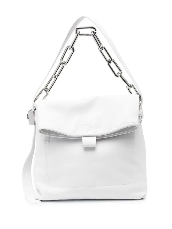 Off-White Booster Leather Shoulder Bag - White