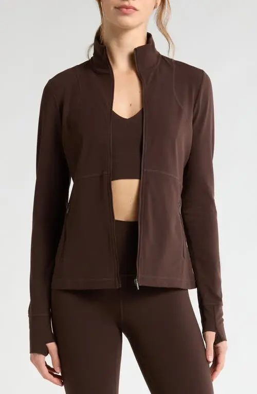 Zella Studio Luxe Performance Jacket - Brown Mole