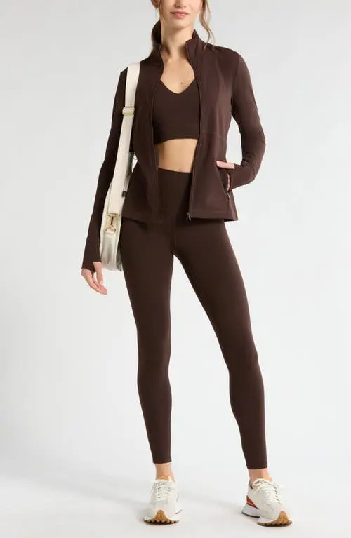 Zella Studio Luxe Performance Jacket - Brown Mole