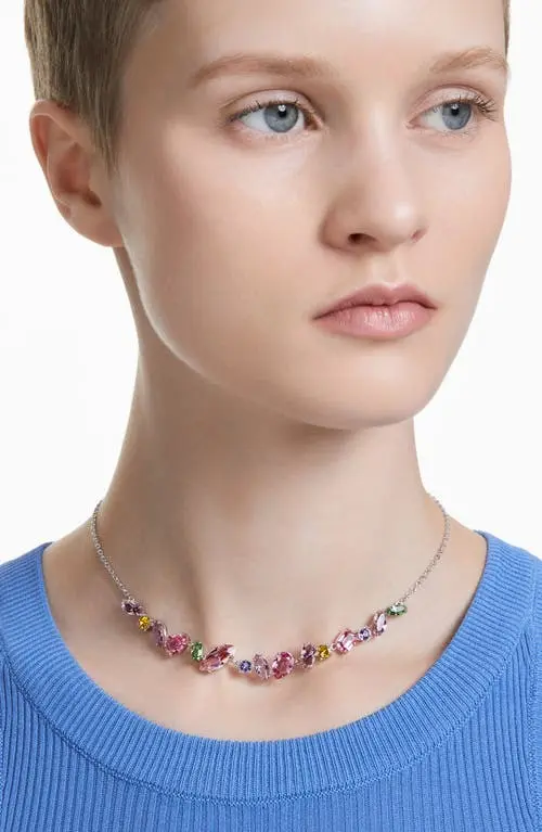 SWAROVSKI Gema Frontal Necklace - Pink