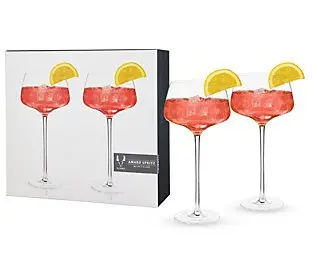 VISKI Set Of 2 Angled Crystal Amaro Spritz Glas Es - One-color