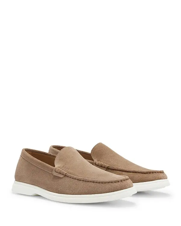 BOSS Sienne Slip On Moc Toe Loafers - Medium Beige