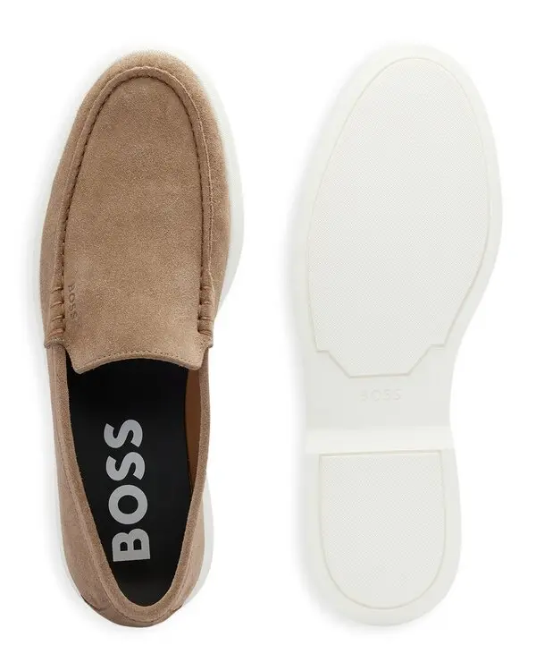 BOSS Sienne Slip On Moc Toe Loafers - Medium Beige