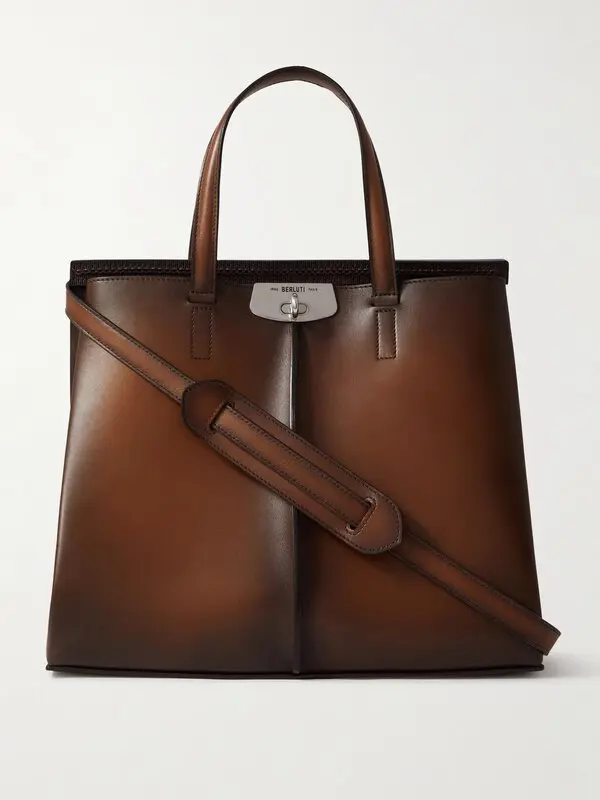 Berluti Luti 38 Venezia Leather Tote Bag - Brown