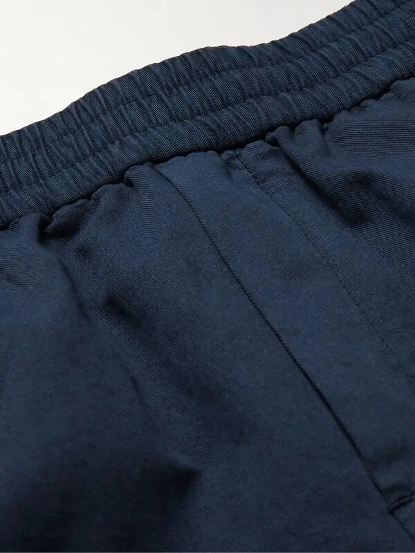 Sunspel Straight-leg Cotton And Linen-blend Drawstring Trousers