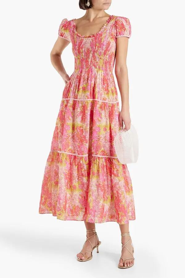 LoveShackFancy Elisabelle Floral-print Maxi Dress
