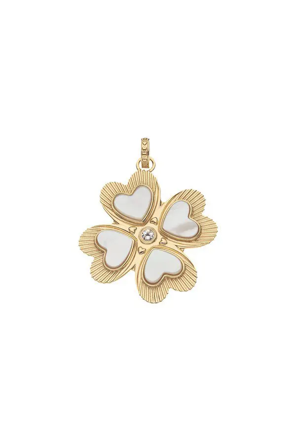 JANE WIN Lucky In Love Clover Pendant - Gold