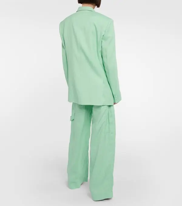 Stella McCartney Double-breasted Linen-blend Blazer