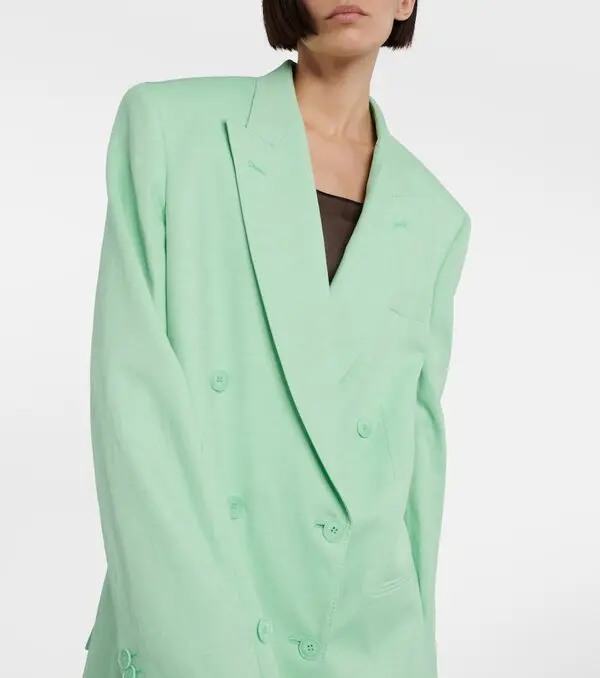 Stella McCartney Double-breasted Linen-blend Blazer