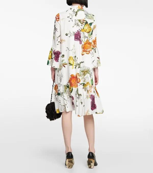 Erdem Winford Floral Midi Dress In Multicoloured - 30% Off