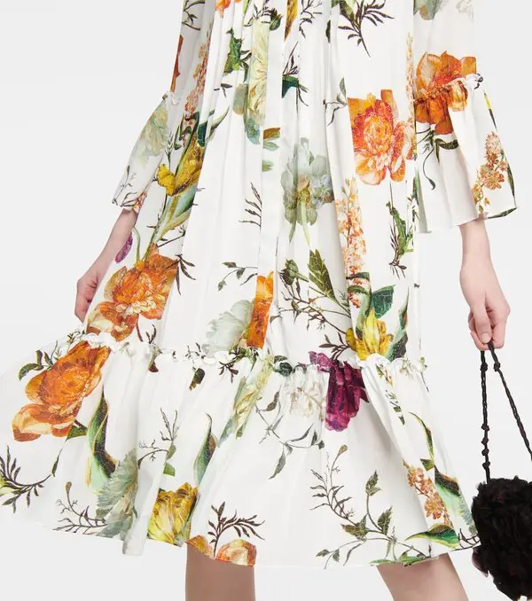 Erdem Winford Floral Midi Dress In Multicoloured - 30% Off
