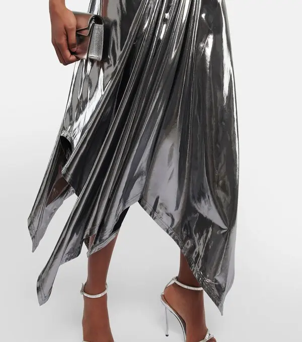 Alexandre Vauthier Halterneck Midi Dress - Metallic