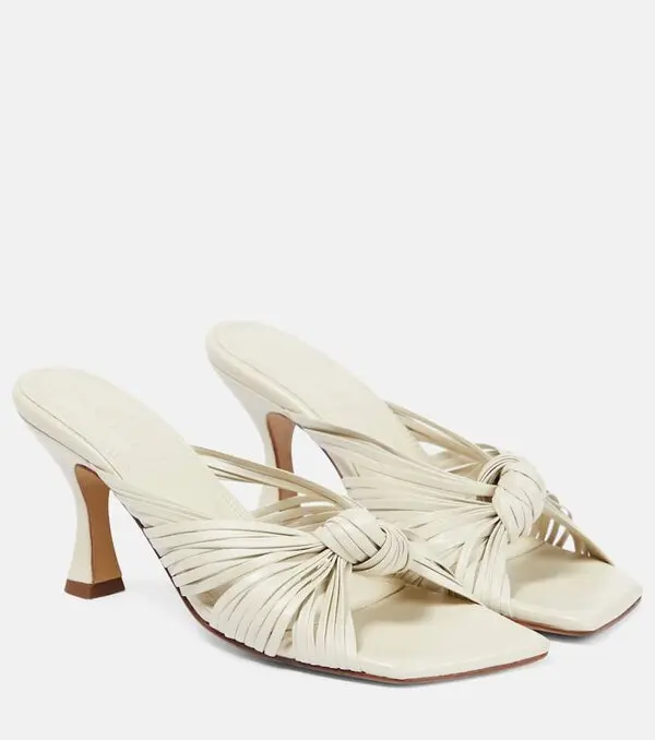SOULIERS MARTINEZ Alcala Leather Mules - White