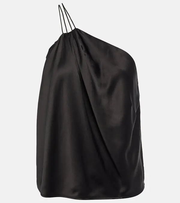 THE SEI One-shoulder Silk Satin Top
