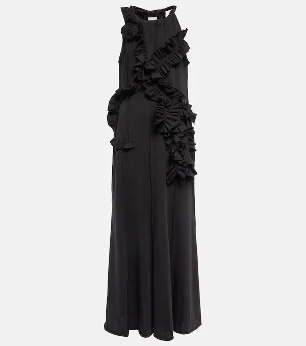 Dries Van Noten Ruffle-trimmed Maxi Dress - Black
