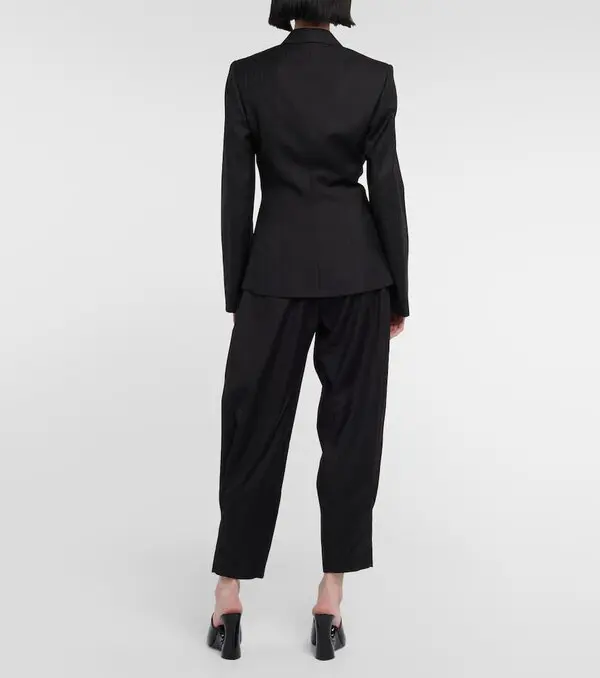 Alaïa Herringbone Wool Gabardine Double-breasted Blazer