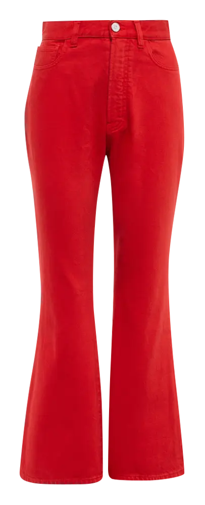 Alaïa High-rise Bootcut Jeans - Red
