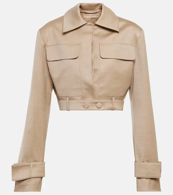 AYA MUSE Cropped Wool-blend Jacket - Beige