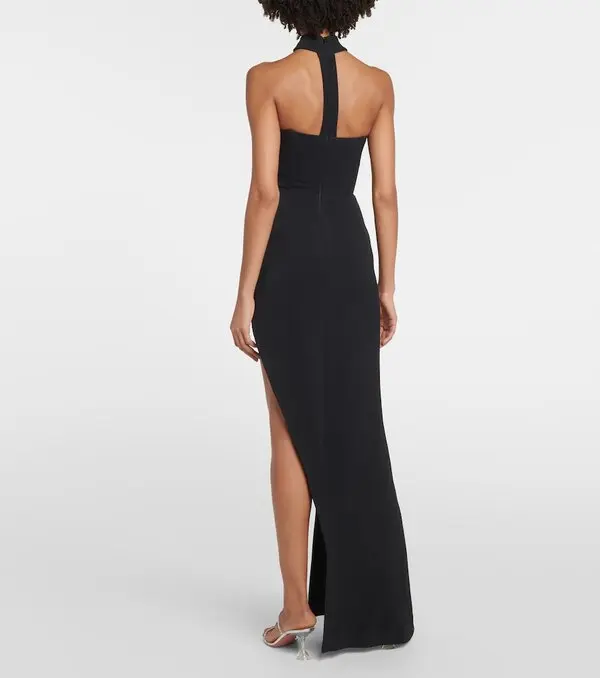 David Koma Crystal-embellished Asymmetric Gown