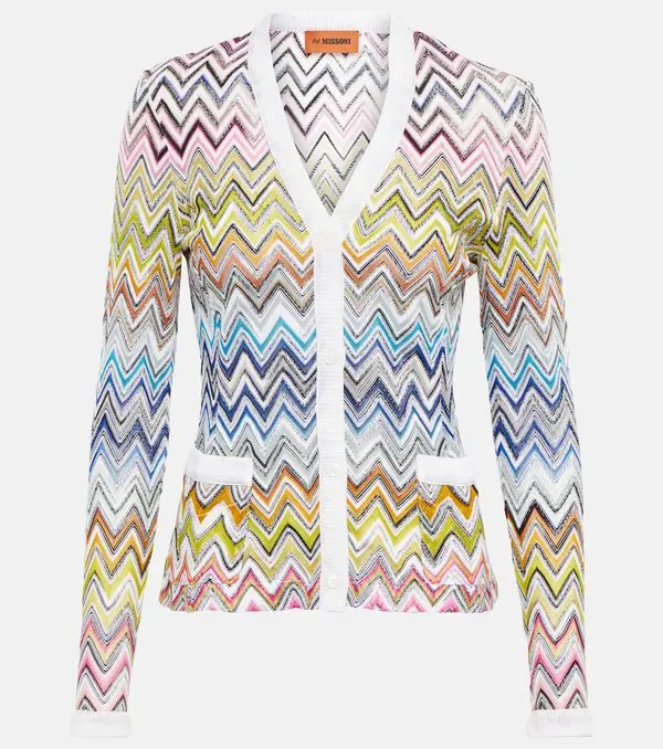 Missoni Knitted Lamé Cardigan In Multicoloured 40% Off