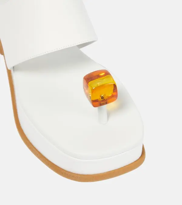 Dries Van Noten Leather Platform Sandals - White