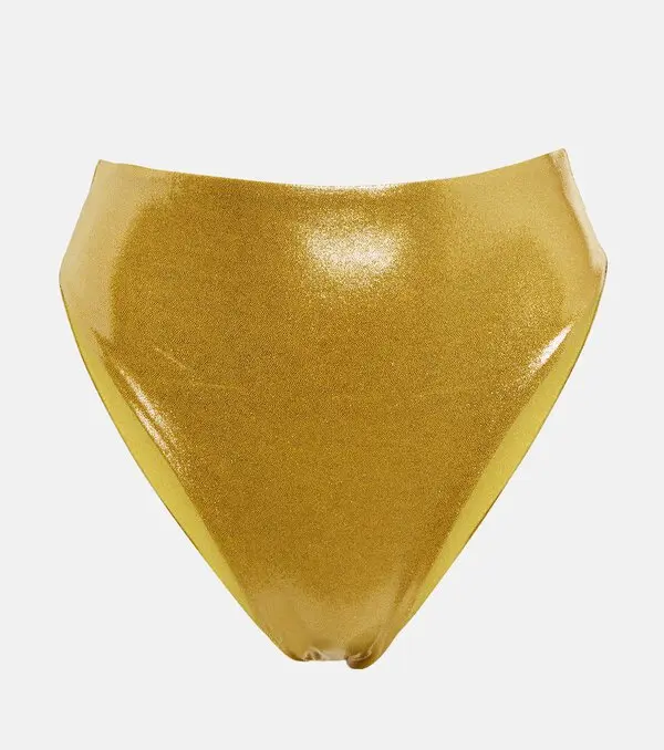 Jade Swim Incline High-rise Bikini Bottom - Gold