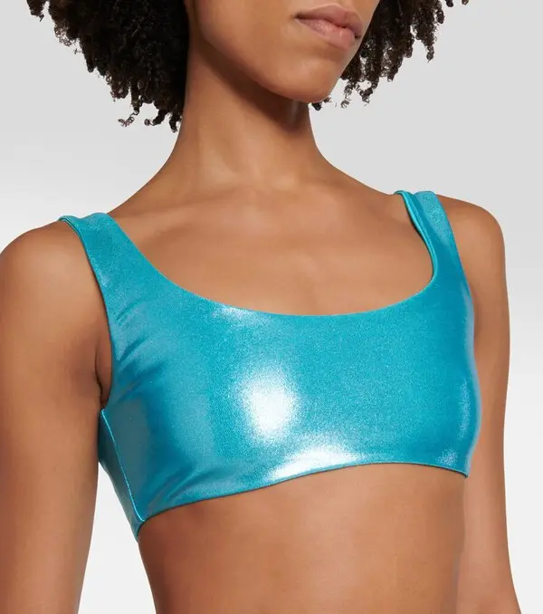 Jade Swim Rounded Edges Bikini Top - Blue