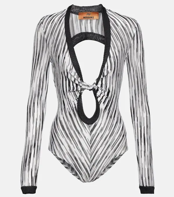 Missoni Space-dyed Cutout Bodysuit - Black