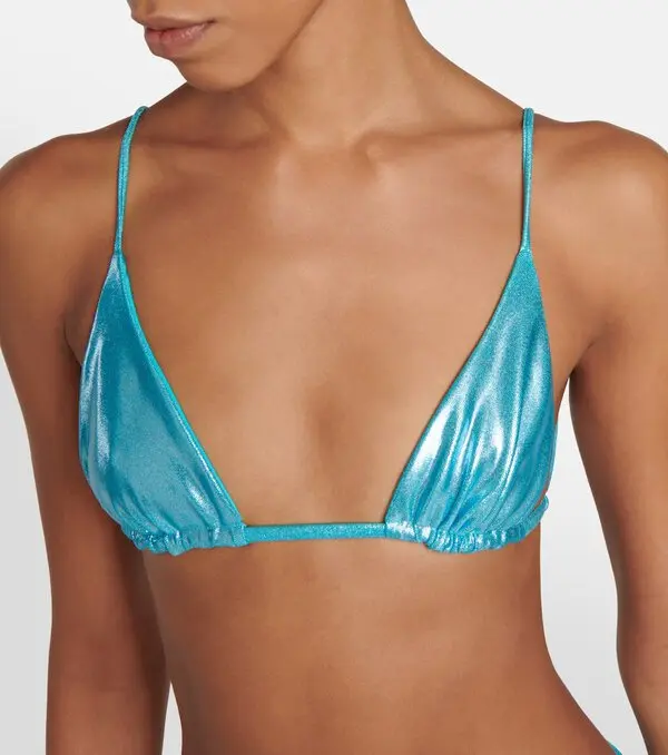 Jade Swim Via Triangle Bikini Top - Blue