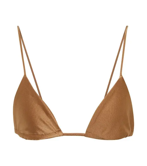 Jade Swim Via Triangle Bikini Top - Brown