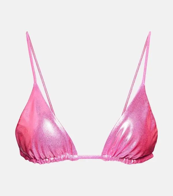 Jade Swim Via Triangle Bikini Top - Pink
