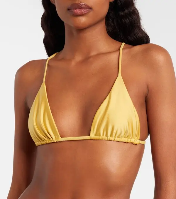 Jade Swim Via Triangle Bikini Top - Yellow