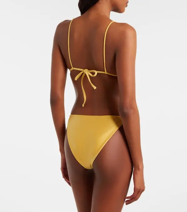 Jade Swim Via Triangle Bikini Top - Yellow