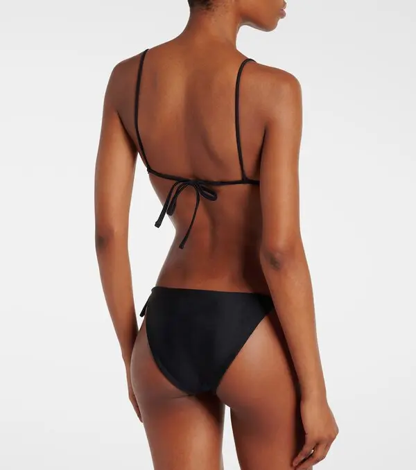 Jade Swim Ties Low-rise Bikini Bottom - Black