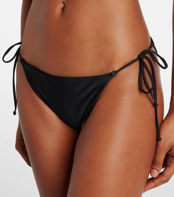 Jade Swim Ties Low-rise Bikini Bottom - Black