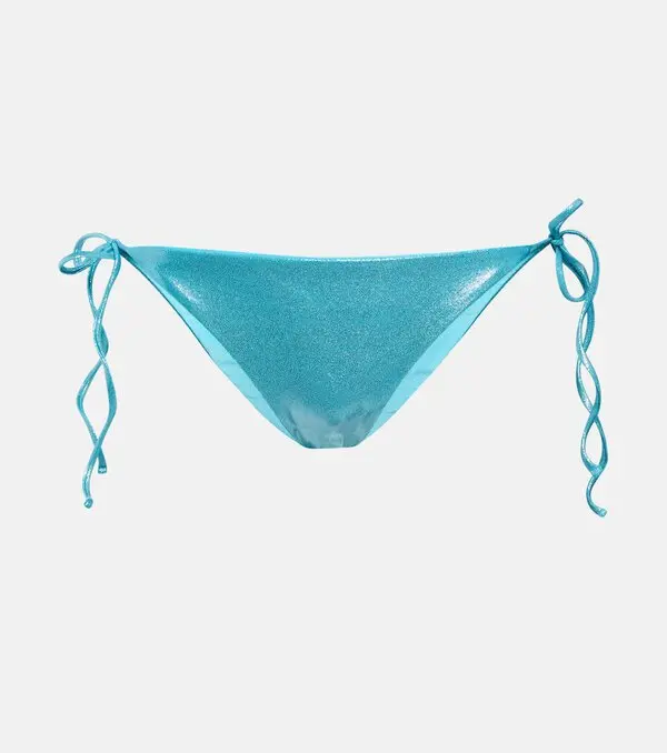 Jade Swim Ties Low-rise Bikini Bottom - Blue