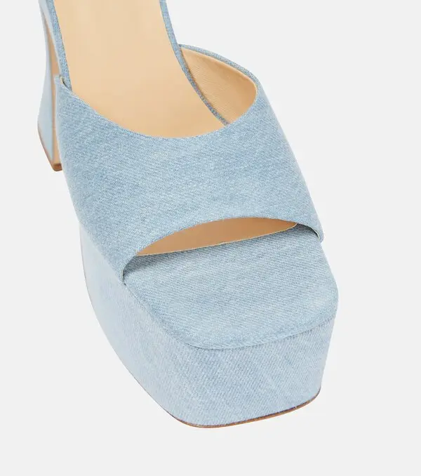 Magda Butrym Denim Platform Mules - Blue