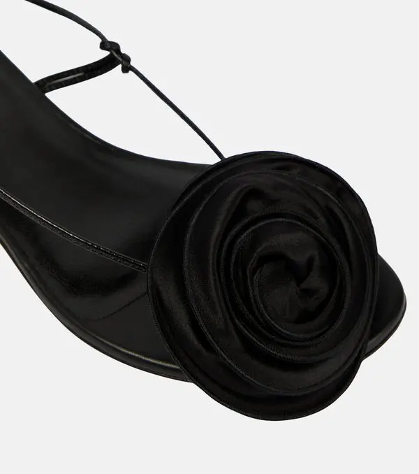 Magda Butrym Appliqué Leather Sandals - Black