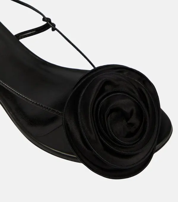 Magda Butrym Appliqué Leather Sandals - Black