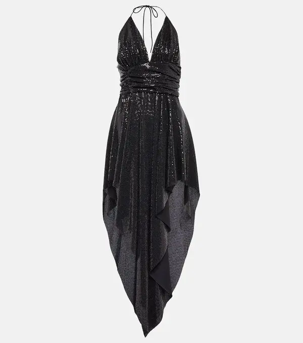 Alexandre Vauthier Sequined Halterneck Minidress - Black