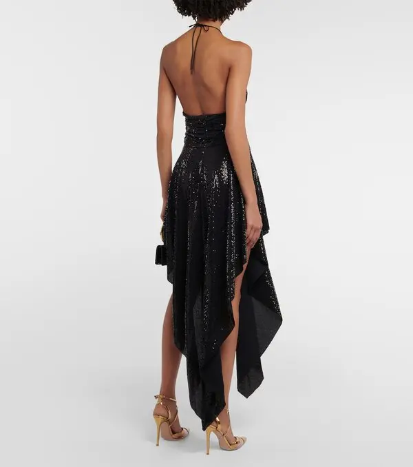 Alexandre Vauthier Sequined Halterneck Minidress - Black