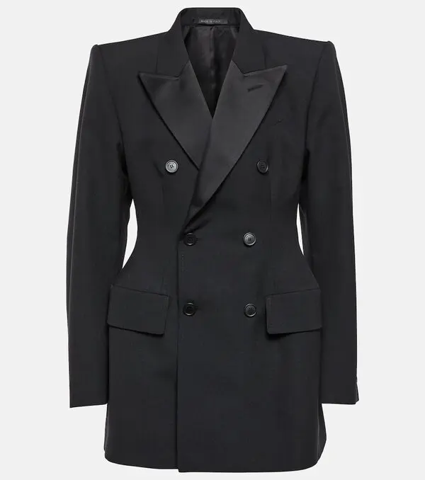 Balenciaga Hourglass Double-breasted Wool Blazer