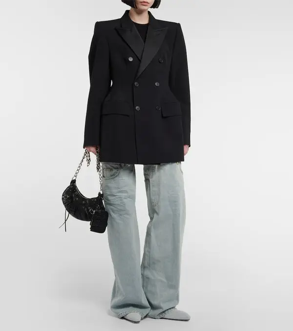 Balenciaga Hourglass Double-breasted Wool Blazer