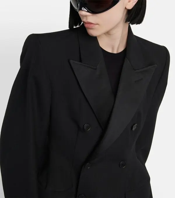 Balenciaga Hourglass Double-breasted Wool Blazer