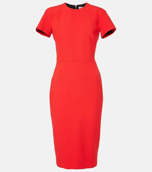 Victoria Beckham Crêpe Midi Dress - Red
